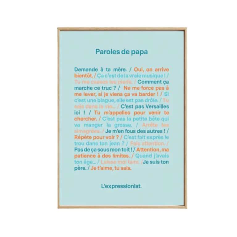 Offrez Le Poster Paroles De Papa – Humour Et Souvenir