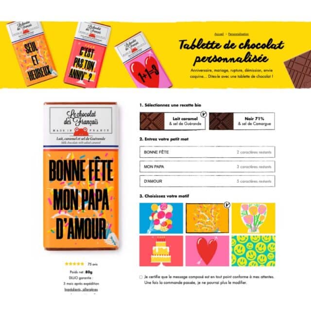 Offrez Une Tablette De Chocolat Personnalisée Unique Et Gourmande